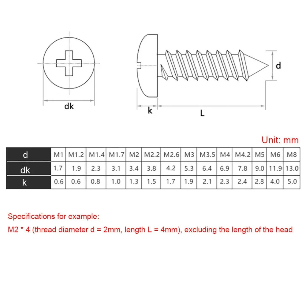 VIS,M3.5(10pcs)-8mm--vis à bois autotaraudeuses à tête ronde, en acier ...