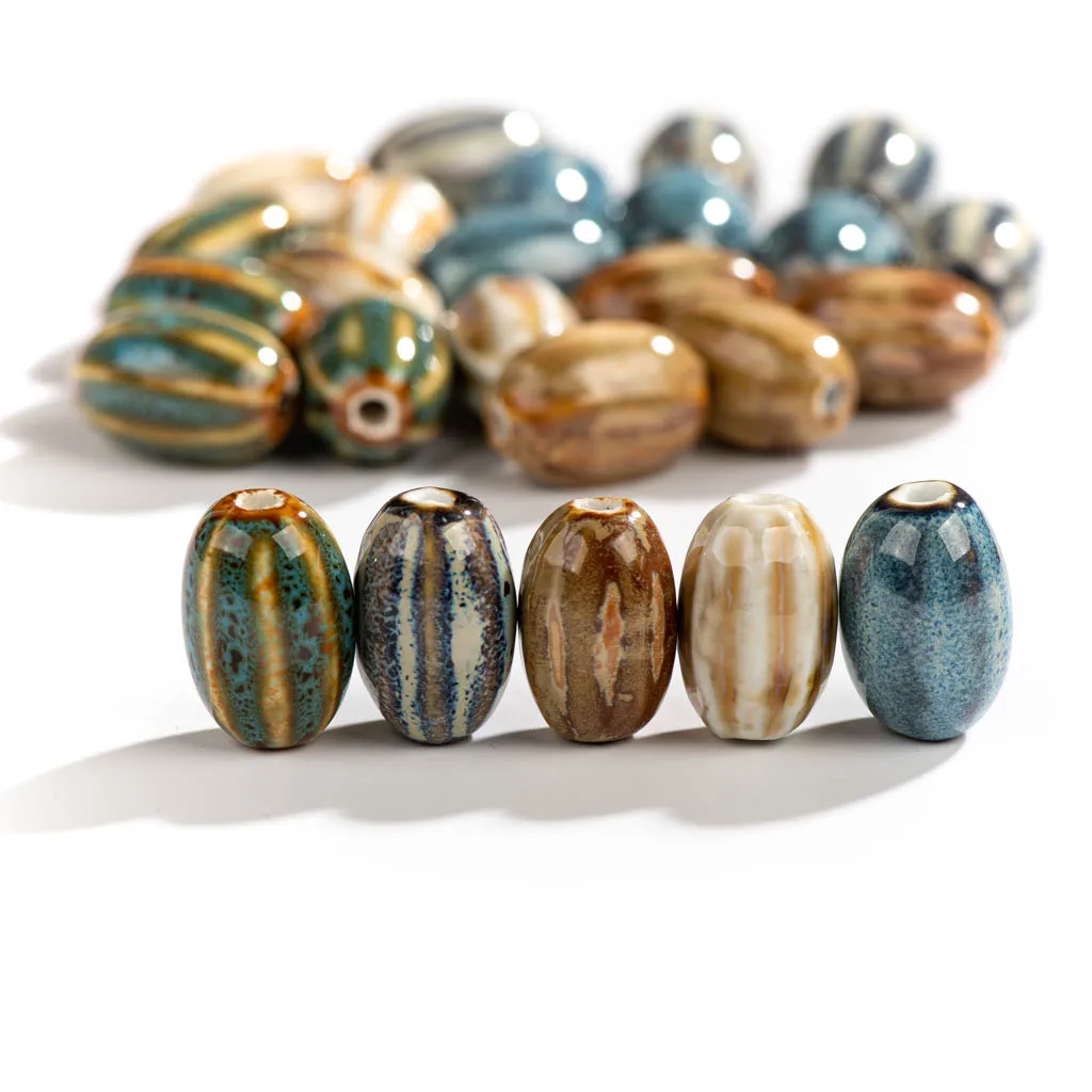 21-5pcs-Retro-Color-Oval-Shape-Ceramic-Special-shaped-Beads-Crafts ...