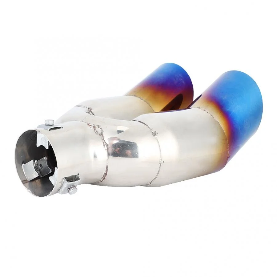 Universal Stainless Steel Double Outlet Car Tail Rear Exhaust Pipe ...