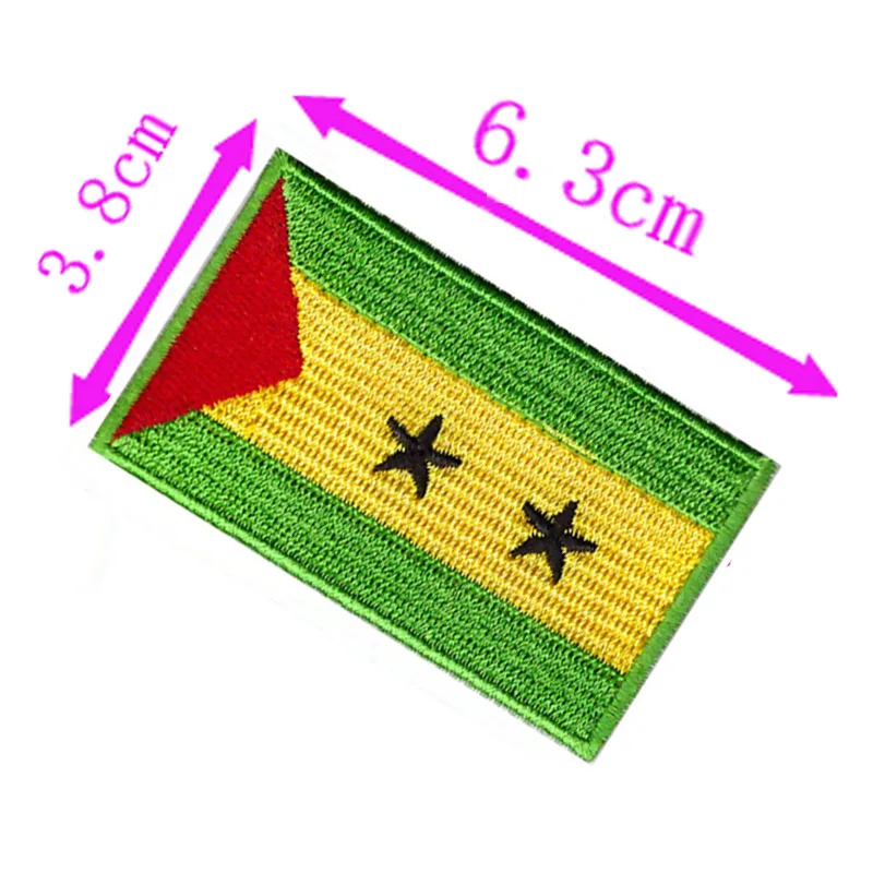 Sao Tome and Principe country flag embroidery patch 6.3cm wide high ...