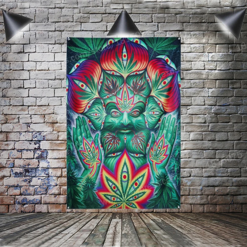 Leaf Flag Banner Jamaica Reggae Rasta Music Rock Band Home Decoration ...