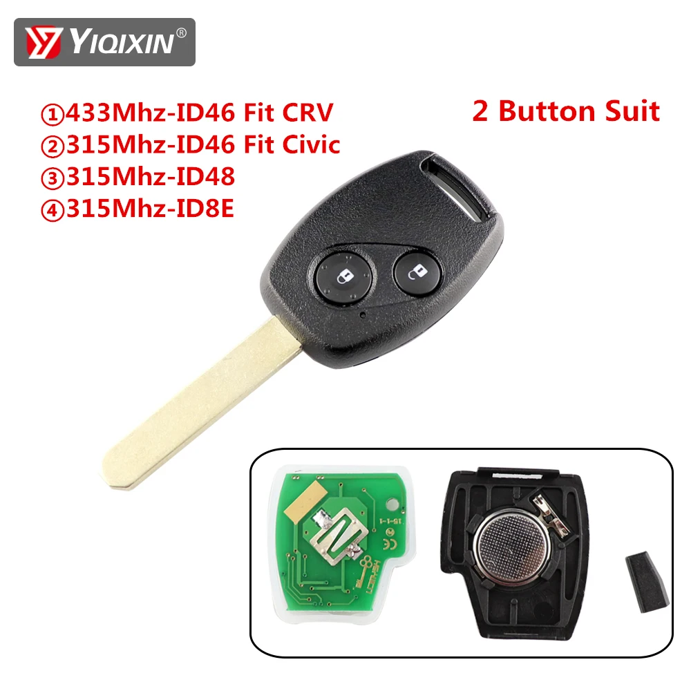 YIQIXIN 2 Button Remote Key For Honda Odyssey Fit 2003 2005 Accord 2006 ...