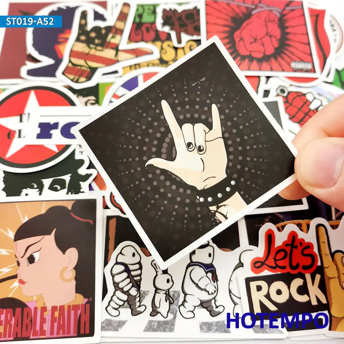 Stickers Guitar Style Rock | Rock Roll Band Stickers | Laptop Stickers ...