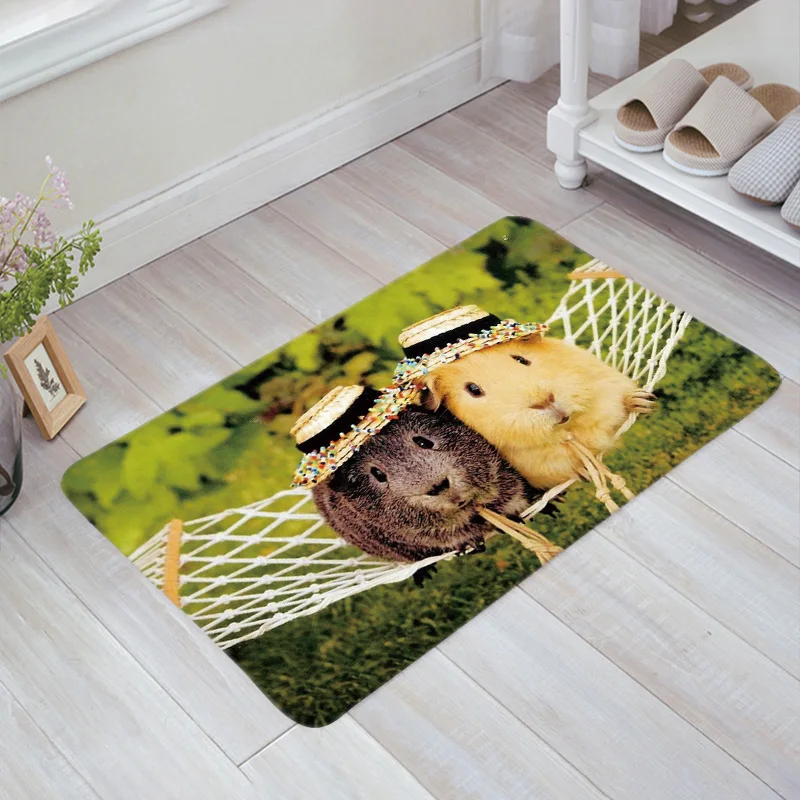 Cute Hamster Pets Doormat Welcome Home Rectangle Anti slip Carpet Rug ...