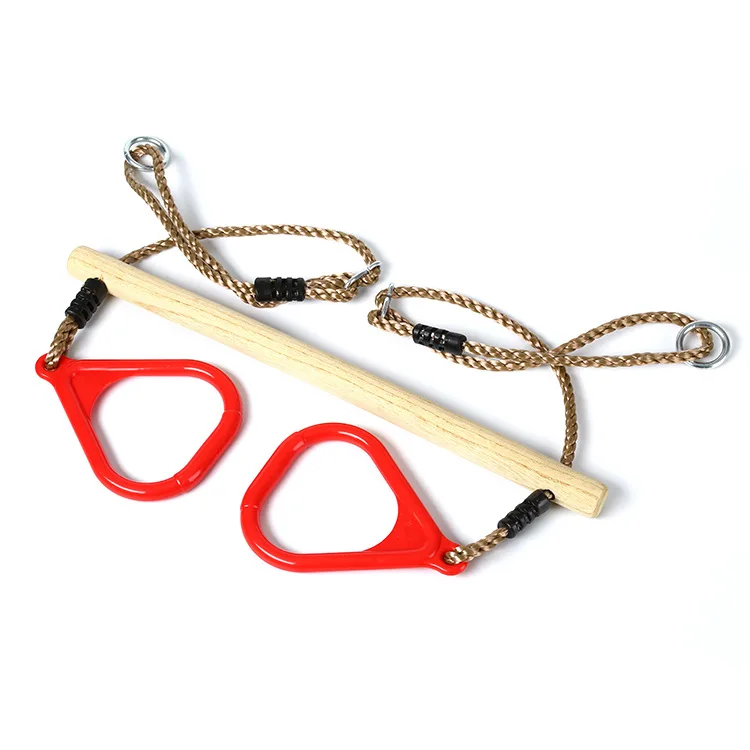 Kids Children Wooden Gymnastics Rings Exercise Training Workout Ring ...