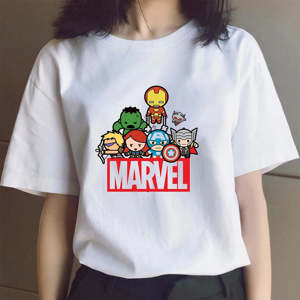 Camiseta de Los Vengadores para mujer, ropa de dibujo Kawaii de Marvel ...