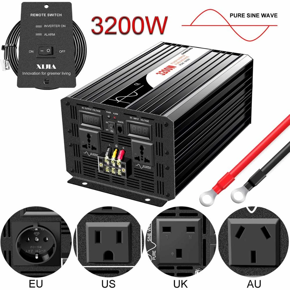 3200w 3000w Pure Sine Wave Solar Power Inverter Dc 12v 24v 48v To Ac ...