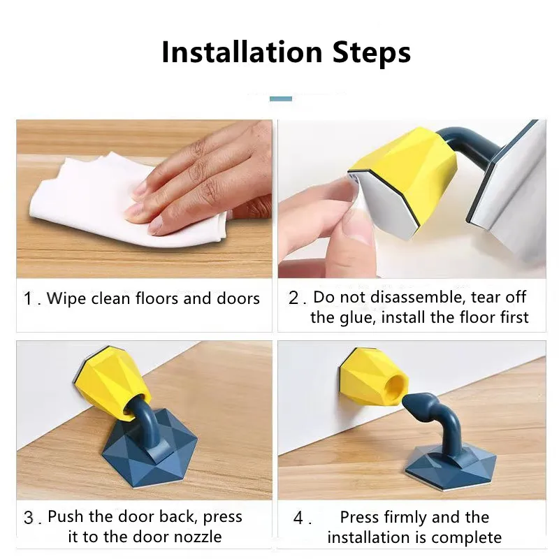 Mur blanc-gris - Butoir de porte auto-adhésif en Silicone, tampons de ...