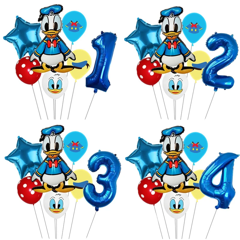 7Pcs-Disney-Donald-Duck-Helium-Balloons-Star-Number-Balloons-Birthday ...
