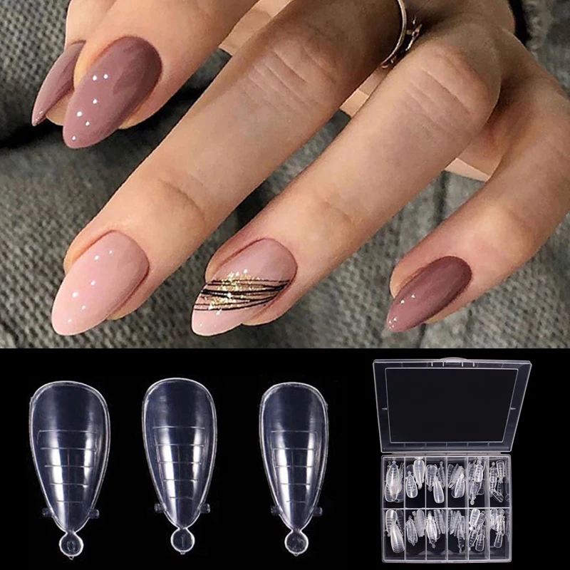 120pcs Nail Plastic Mold For Nail Quick Building Gel Mold Dual Nail ...
