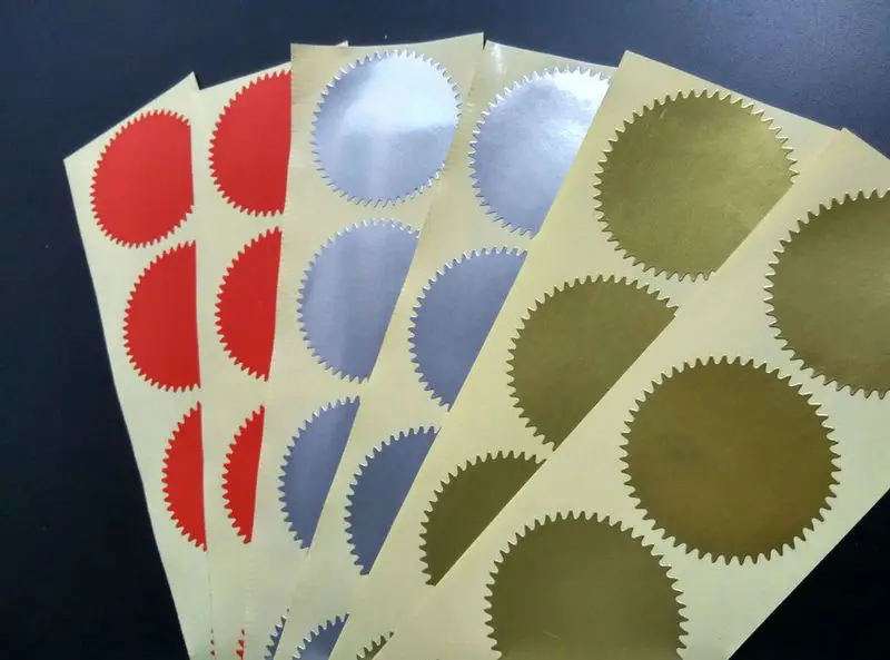 100 round gear stickers 45MM golden seal seal gear stickers|Assorted ...