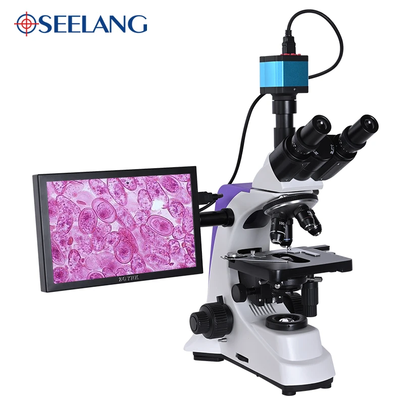 Professional Lab biological HD trinocular microscope zoom 2500X + 16MP ...