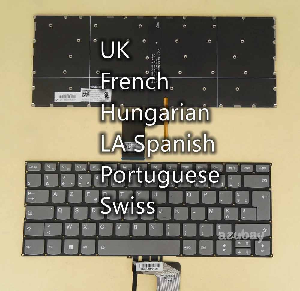 UK-French-Hungarian-LA-Spanish-Portuguese-Swiss-Keyboard-For-Lenovo ...