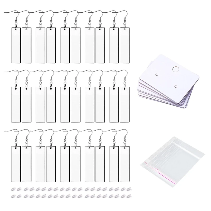 30x-Set-Sublimation-Earring-Blanks-Rectangular-Heat-Transfer-Earring ...