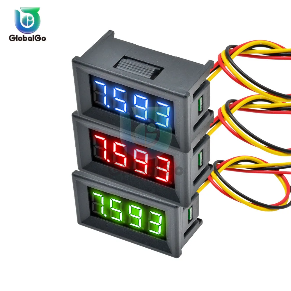 0.28 0.36 inch DC 0-100V 3 Wire Mini Voltage Meter Voltmeter Gauge LED ...