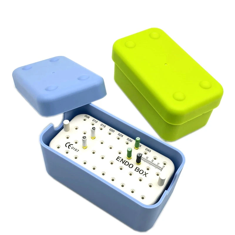40 Holes Dental Plastic Endo Box With Ruler Files Bur Holder Blocks ...