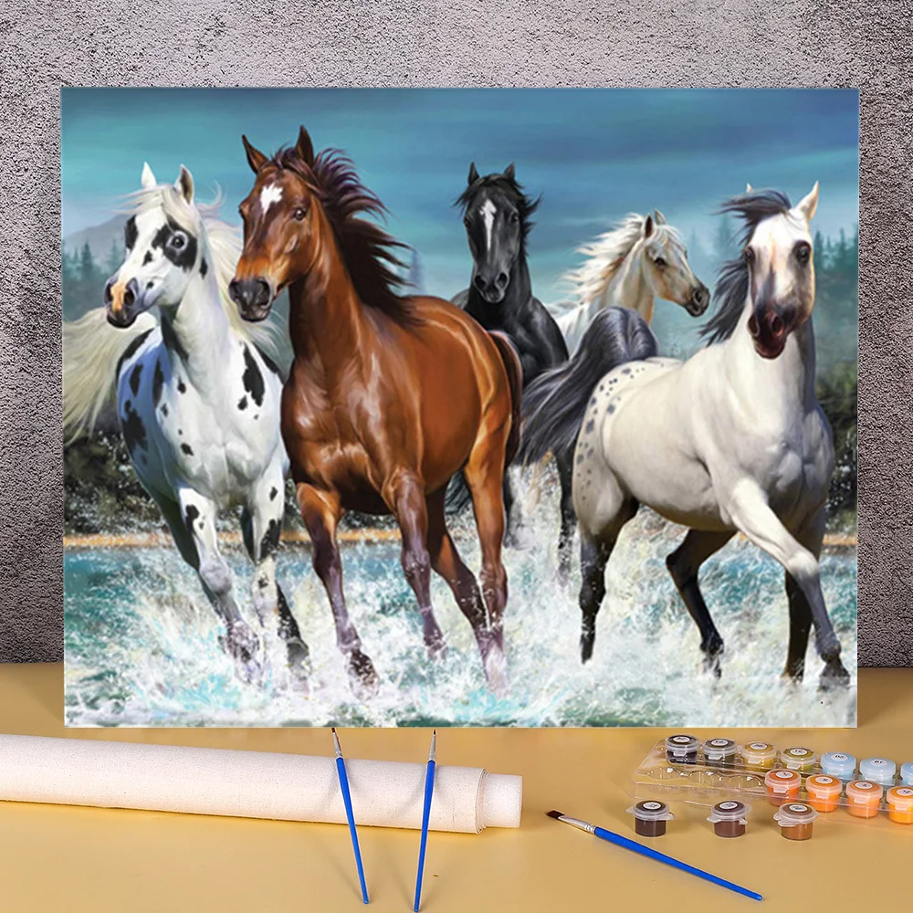 Paint Horse Running Painting