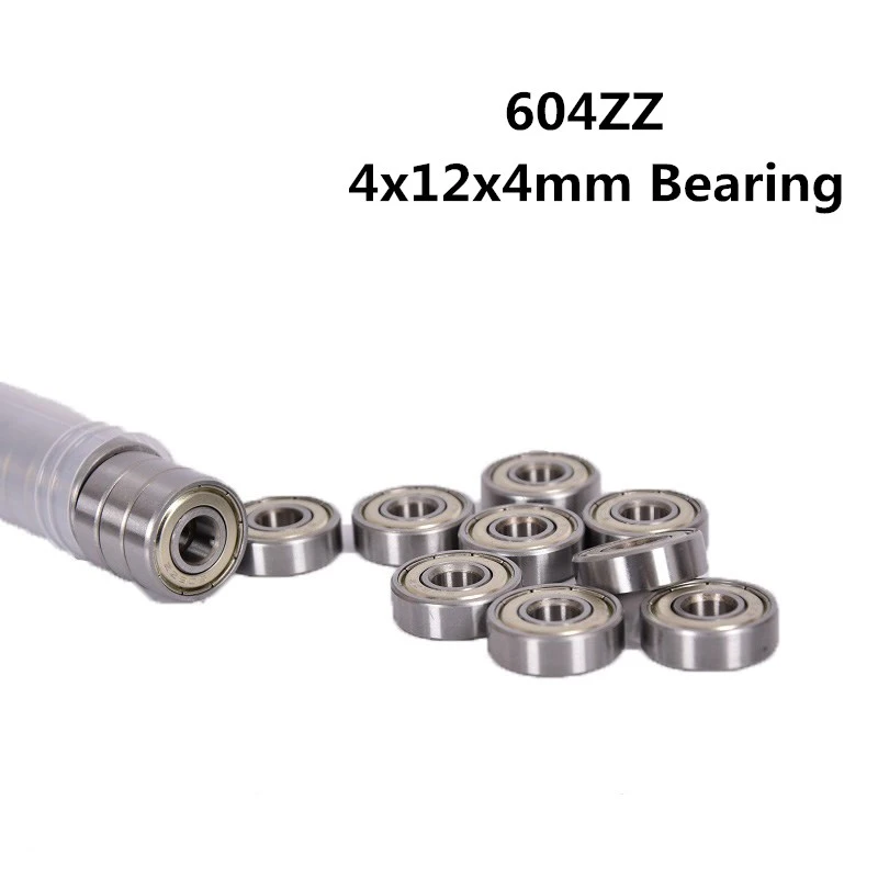 10pcs/lot 604 604zz Ball Bearing 4*12*4 Mm Carbon Steel Bearing ...