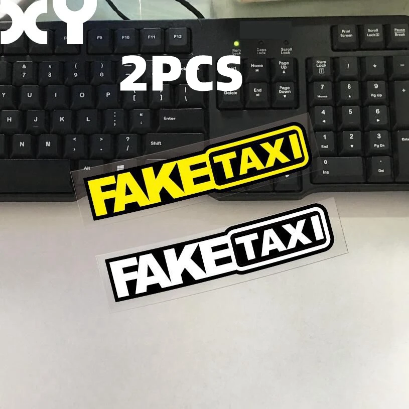 2Pcs-FAKE-TAXI-Car-Stickers-Reflective-Sticker-Funny-Window-Vinyl ...