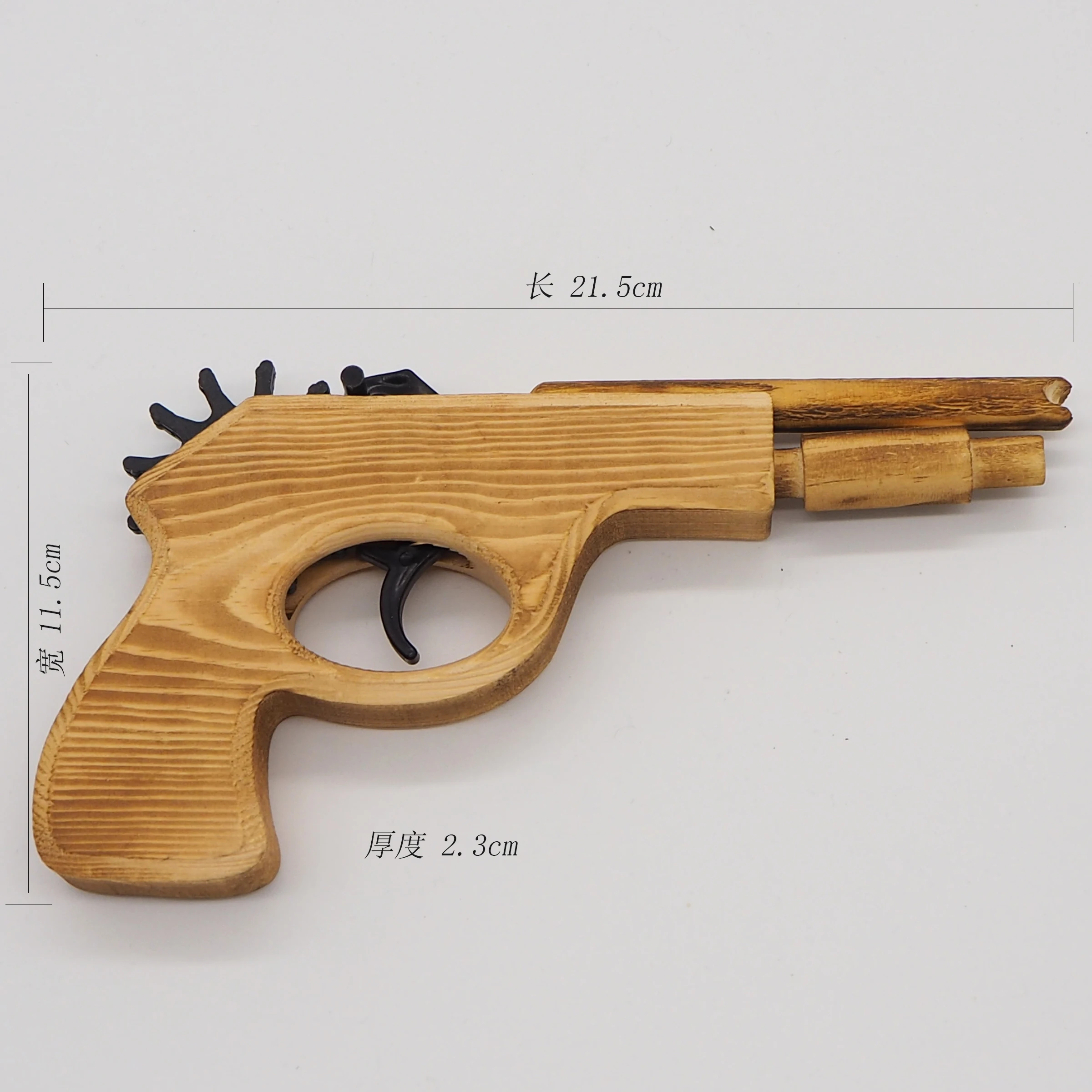 3D DIY Wooden Toy Gun Bullet Rubber Band Launcher Wood Simulation Gun ...