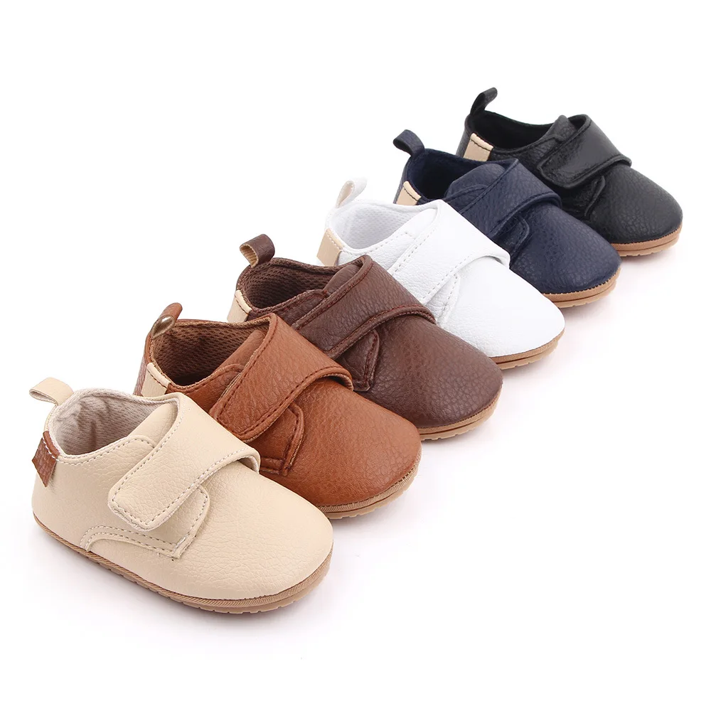 Newborn-Baby-Shoes-Classic-Leather-Rubber-Sole-Anti-slip-Toddler-Baby ...