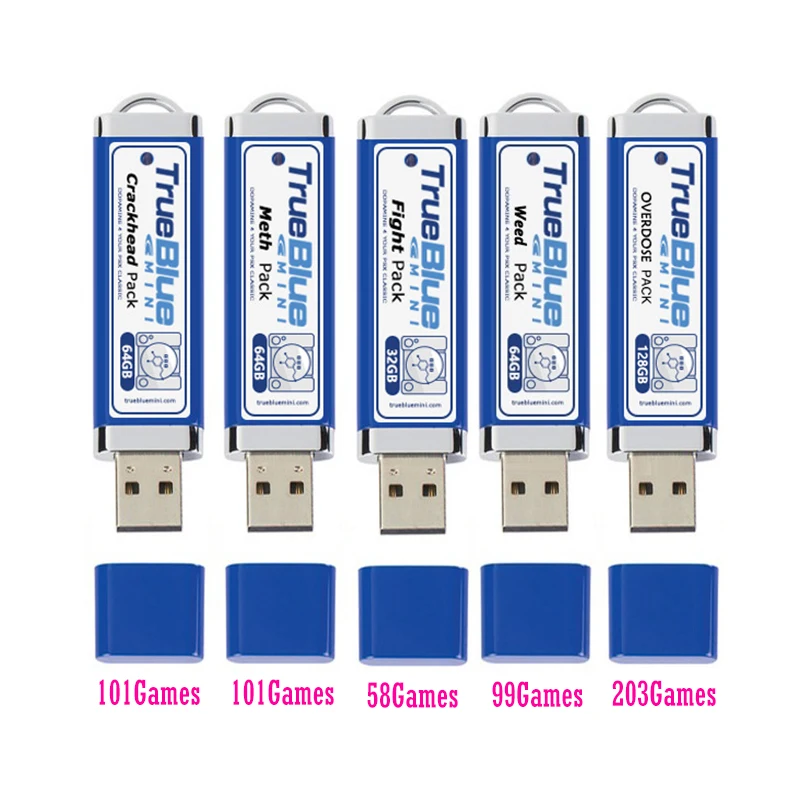 101 58 99 203 in 1 2 ผู้เล่น 32 64 128 GB True Blue Mini Crackhead Meth ...