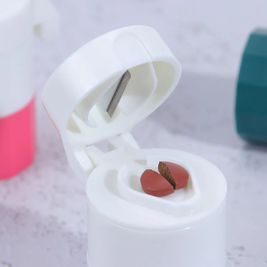 BLANC-Broyeur de comprimés en poudre portable 4 en 1, coupe pilule ...