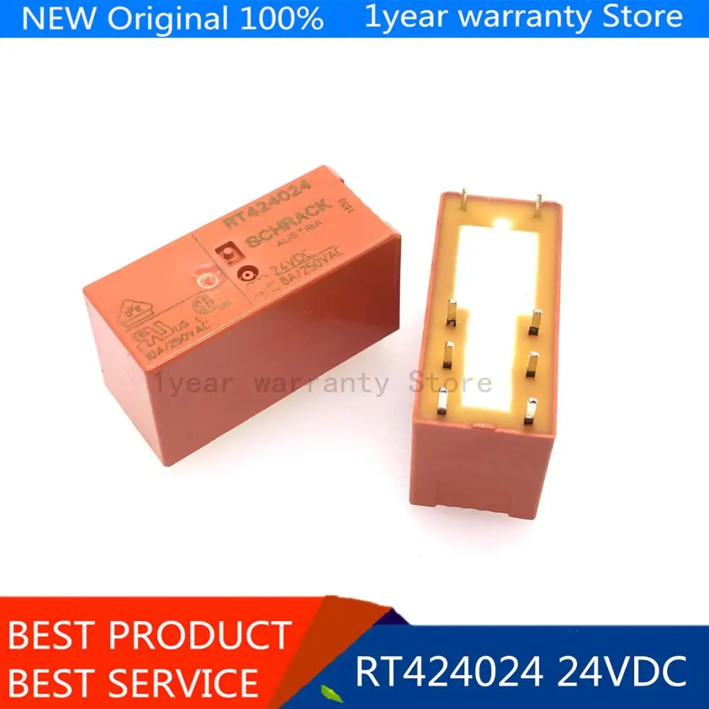 (10PCS) new original relay RT424024 24V two open two closed 8A 8 feet ...