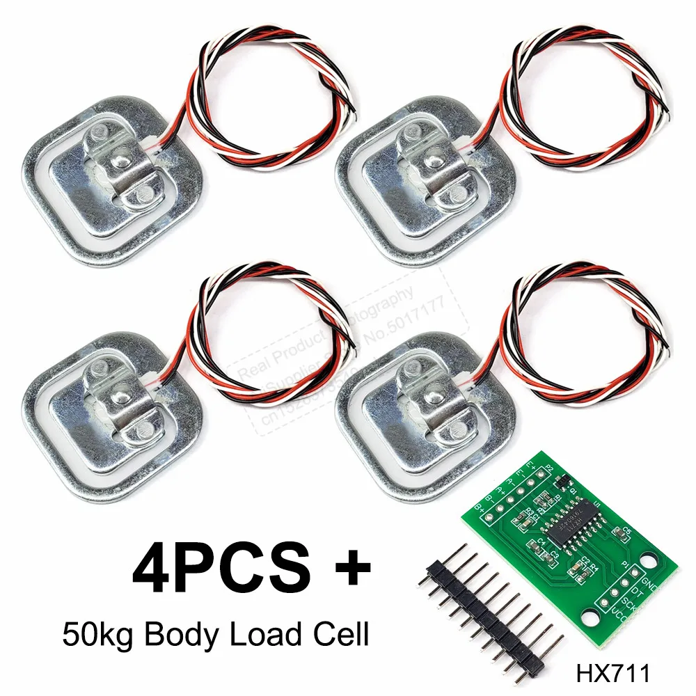 4PCS 50kg Human Scale Load Cell Weight Sensor + HX711 AD Module Body ...