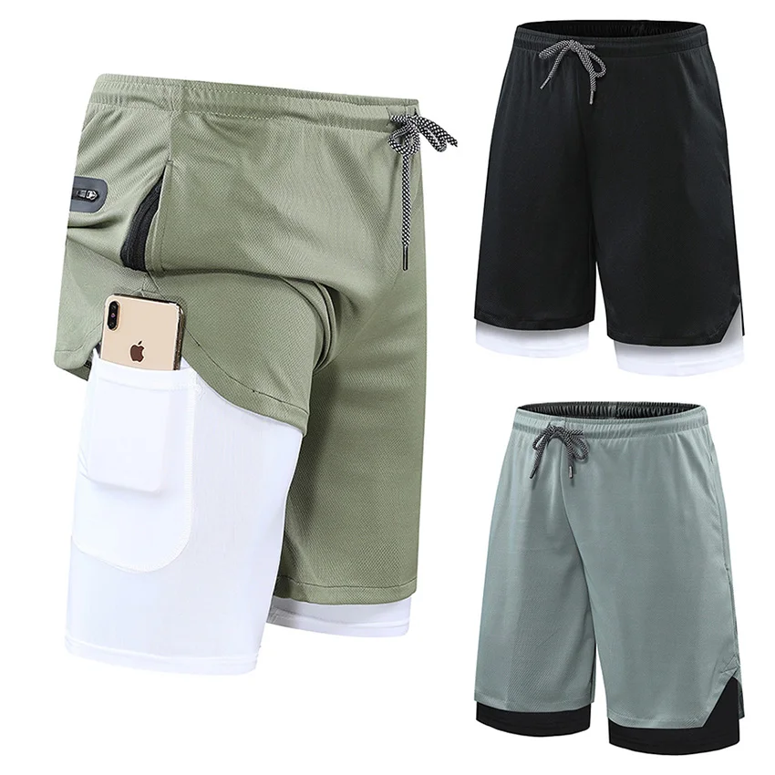 High-Quality-Men-sport-Running-Shorts-2-IN-1-compress-Jogging-Fitness ...