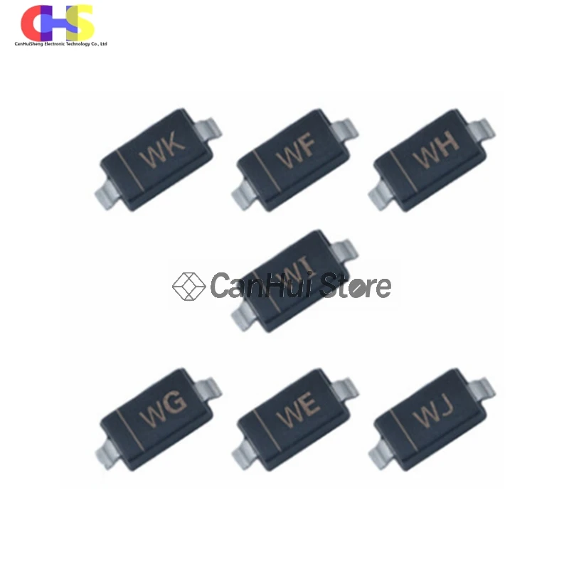 100pcs SMD Zener Diode 1206 bzt52c 4v7 5v1 5v6 6v2 6v8 7v5 8v2 9v1 10v 12v 15v 16v 18v 20v 24v ...