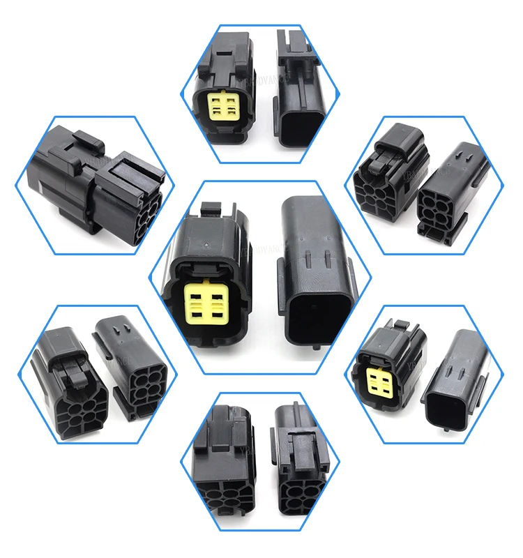 174257 2 / 174259 2 AMP 070 Series 4 Pin Female Auto Connector For M ...