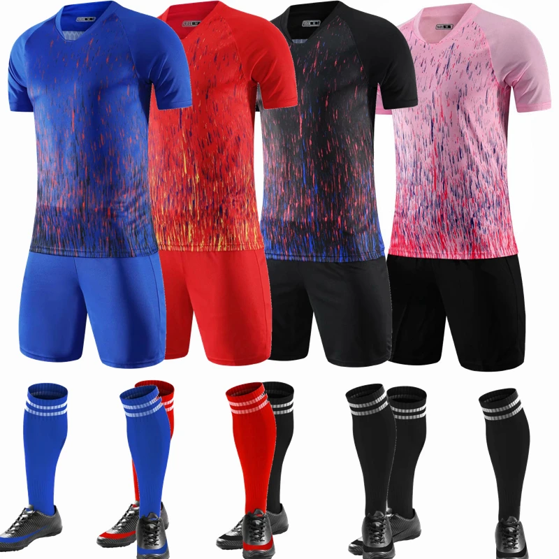 Adult-Men-Women-Football-Jerseys-Soccer-Clothes-Sets-Short-Sleeve ...