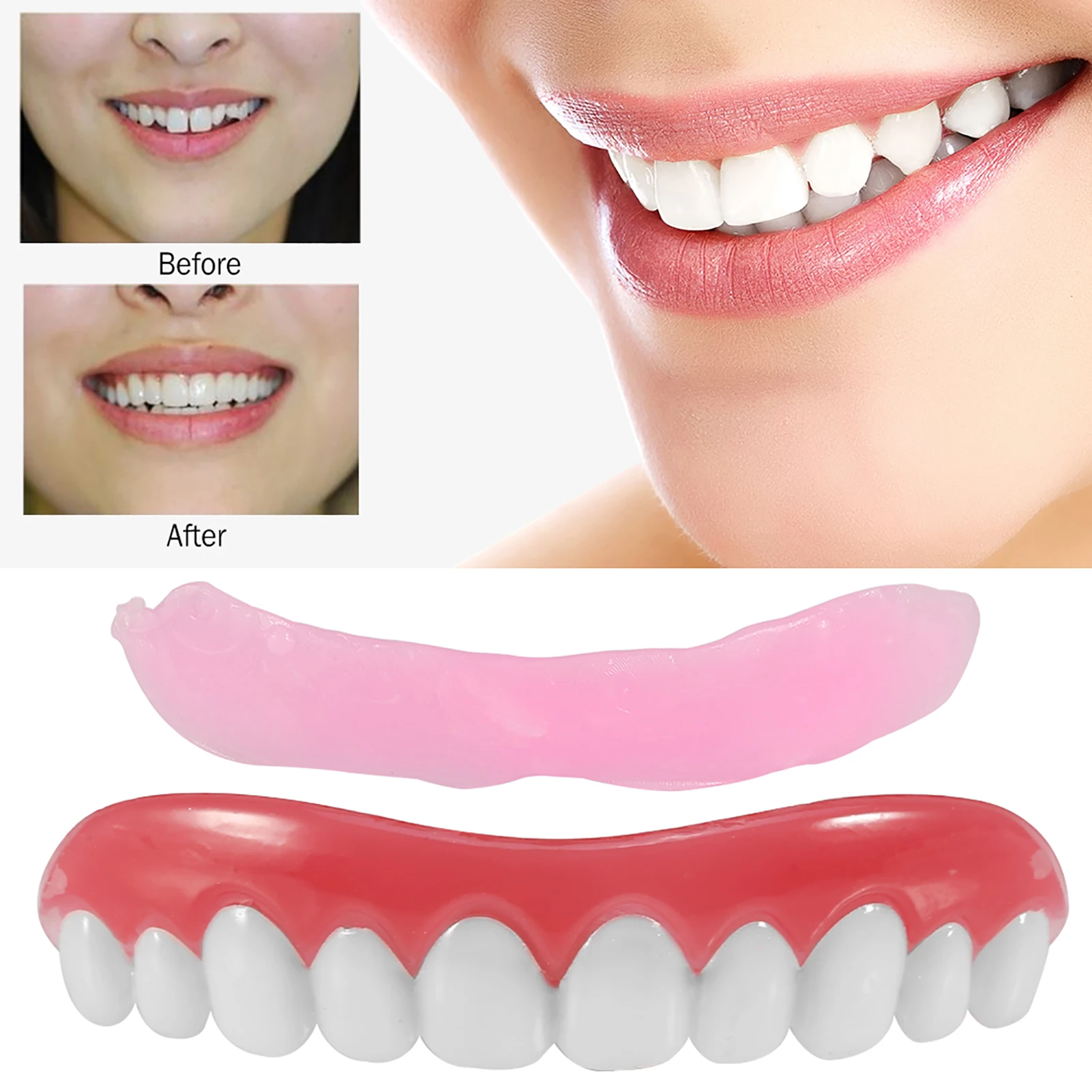 3-Pcs-Silicone-Upper-Lower-False-Teeth-Perfect-Laugh-Veneers-Dentures ...