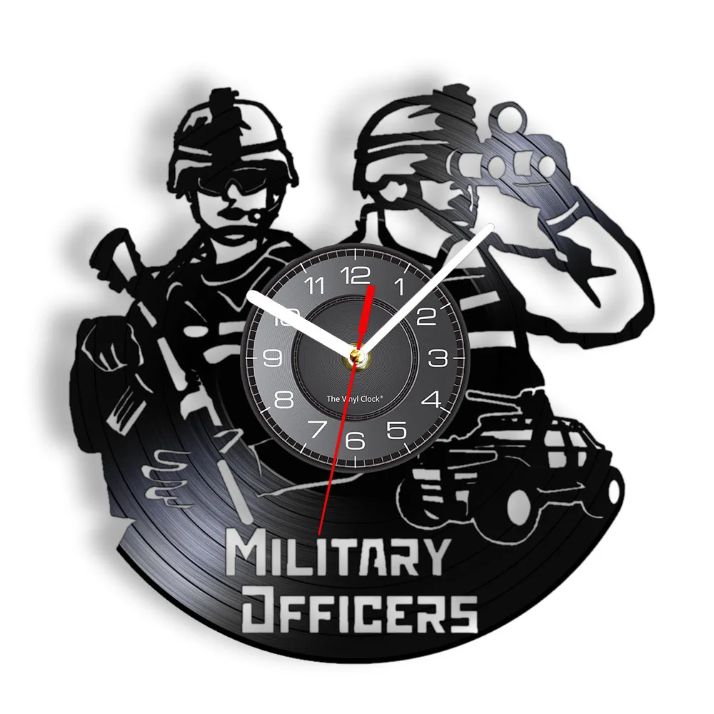 Military-Officer-Wall-Clock-Made-Of-Real-Vinyl-Record-American-Army ...