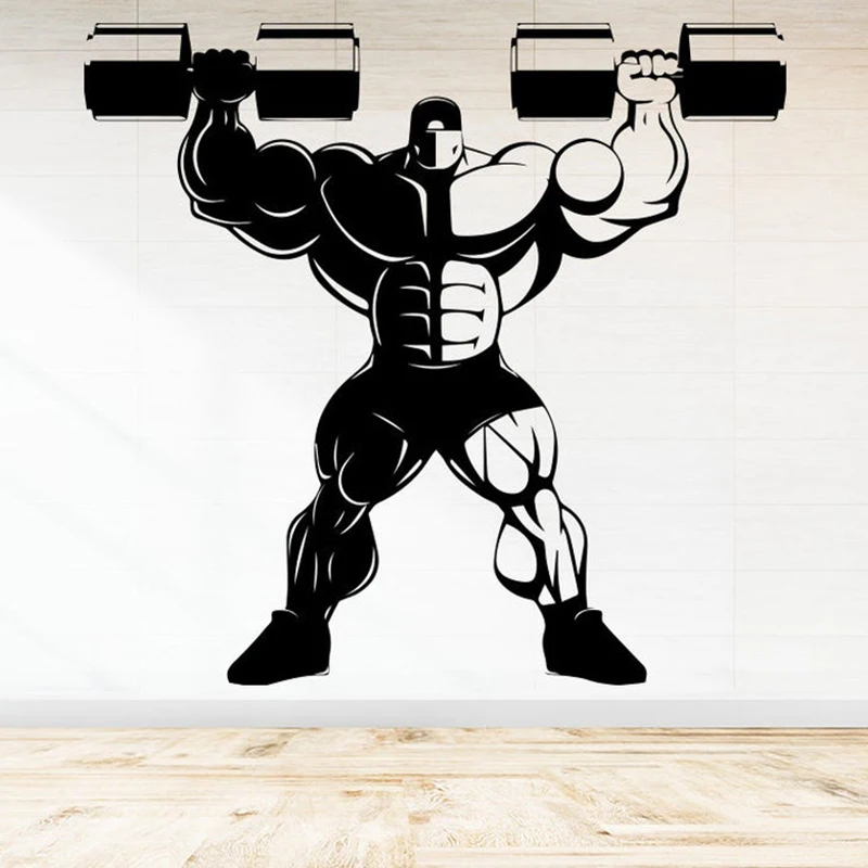 Bodybuilder Wall Decal Gym Fitness Sport Muscles Wall Sticker Home ...