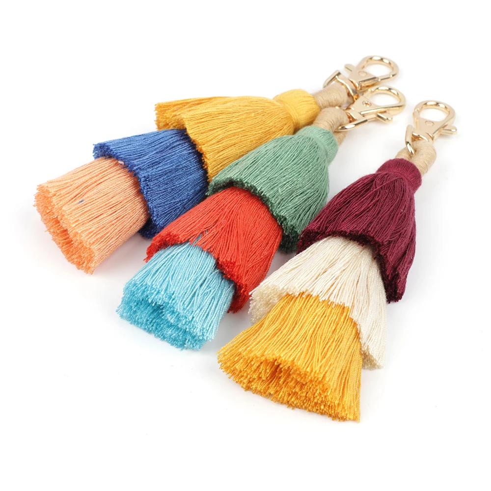 Borla de algodón de 15cm, 3 capas, diseño, borla de Color, colgante ...