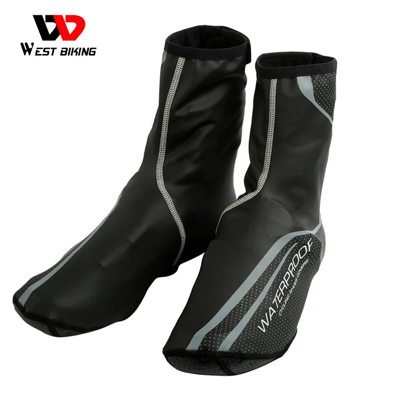 West Biking Waterproof Cycling Shoe Cover Reflective Thermal Overshoes ...