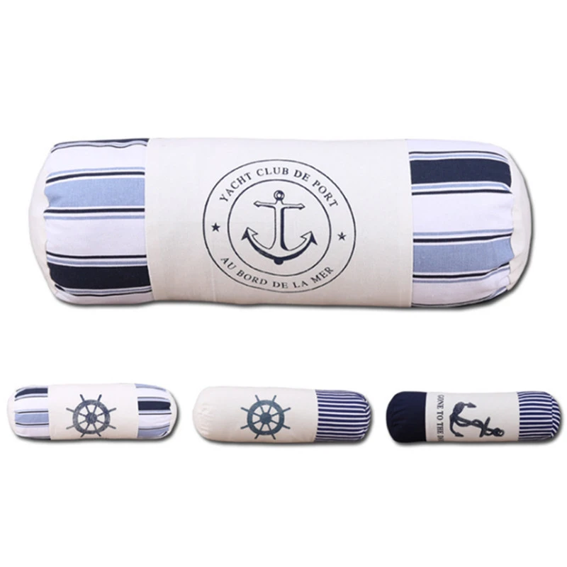 45x15cm Cylindrical Shaped Cushion Mediterranean Style Sea Anchor ...