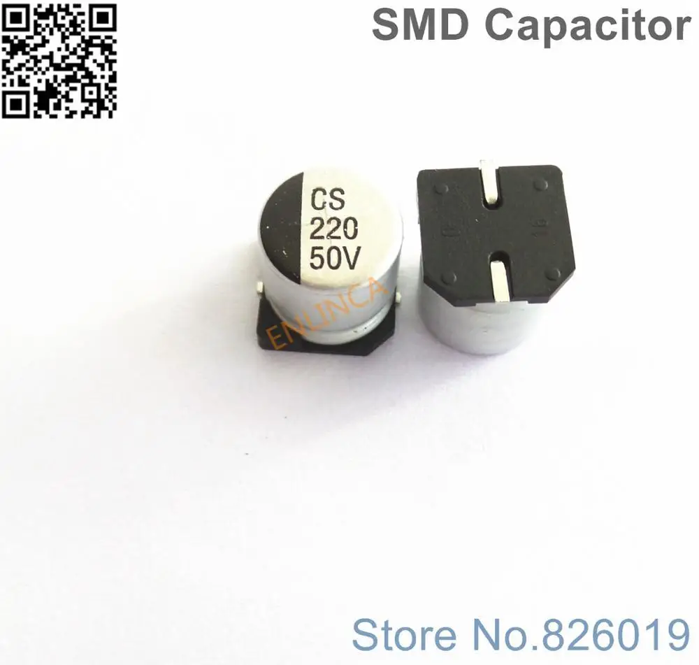200pcs/lot 50V 220uf SMD Aluminum Electrolytic Capacitors size 10*10.5 ...