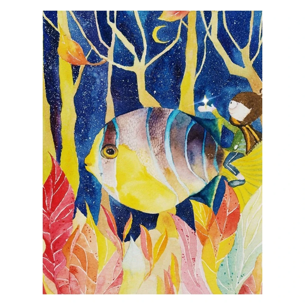 Diamond Embroidery 5D DIY Diamond Painting Small fish painting Diamond ...