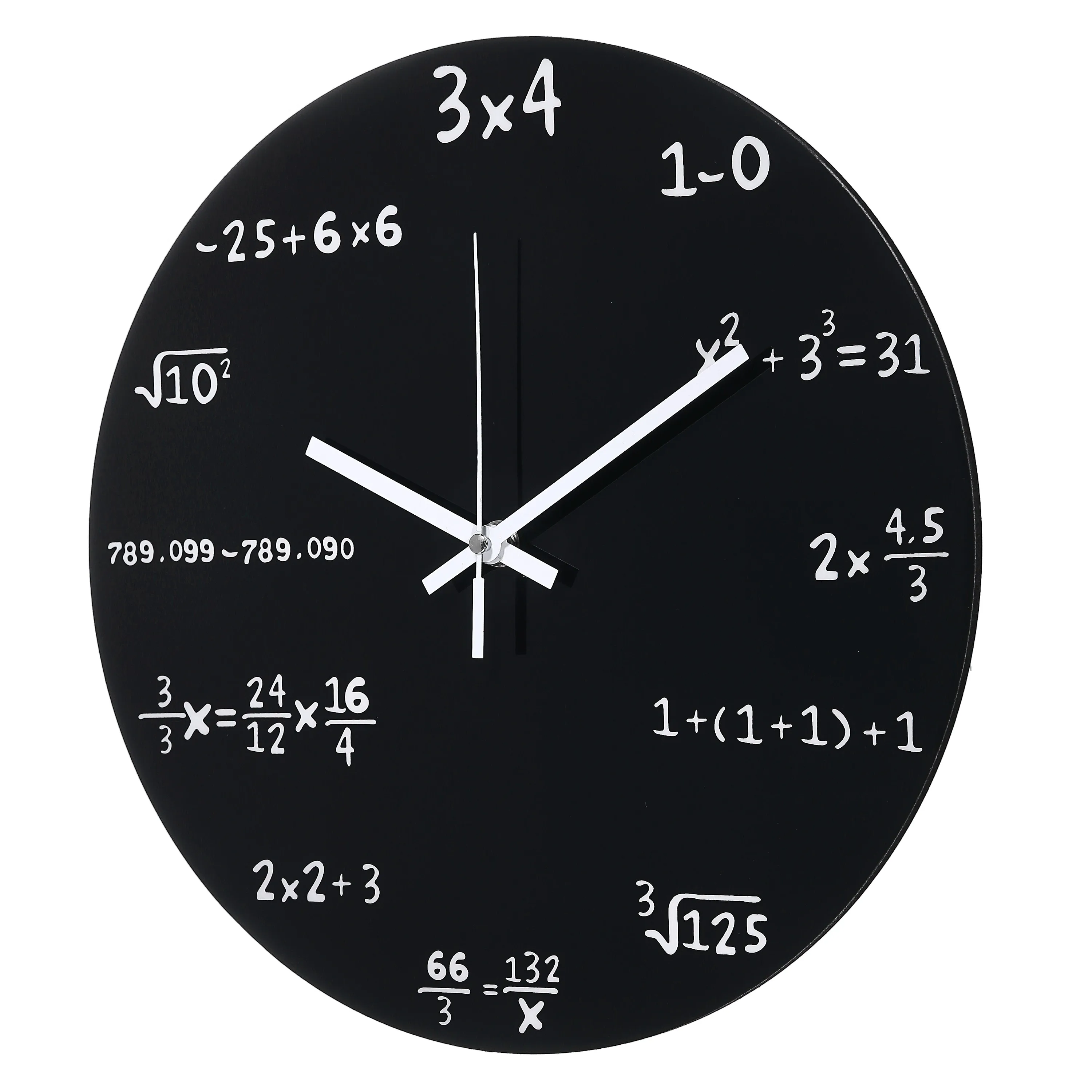 Reloj-de-pared-matem-tico-de-madera-negra-de-30CM-reloj-de-aguja-de ...