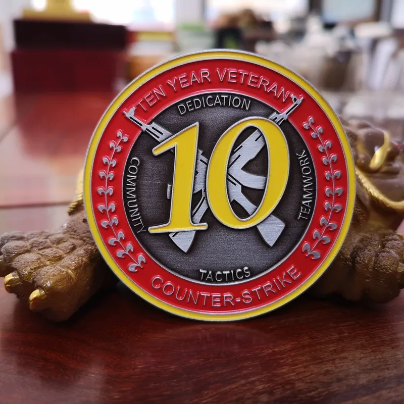 CSGO CS GO Counter Strike Ten Year Veteran Coin 10 years Medal Coin ...