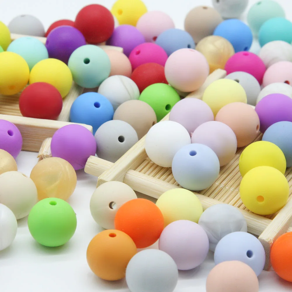 Cute-idea 12mm 10pcs Baby Teether Silicone Beads Diy Pacifier Chain ...