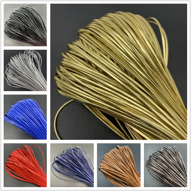 5yards/Lot 3mm Colorful PU Leather Cord Rope Flat Rope For Jewelry ...