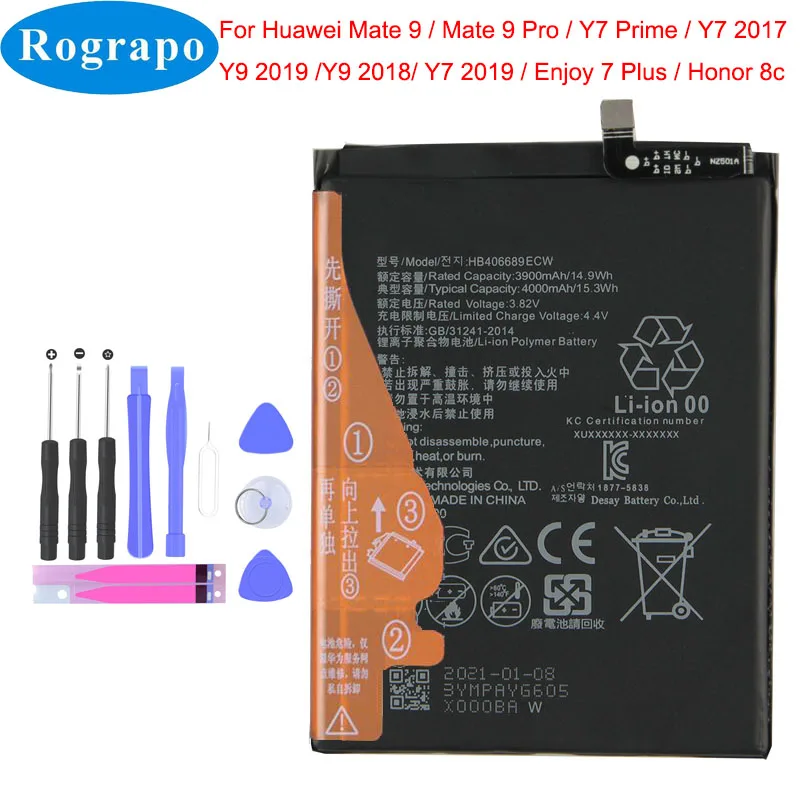Original 3020mah Hb405979ecw Battery For Huawei Y9 2019 Y5 Y6 2017 Y5 ...