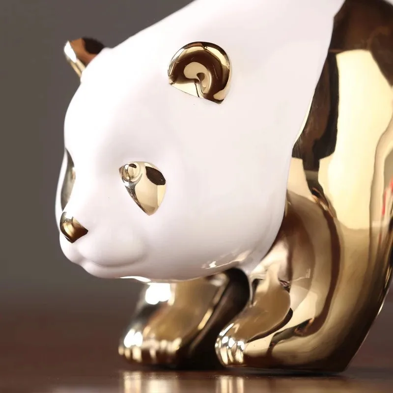 Golden Panda Statue