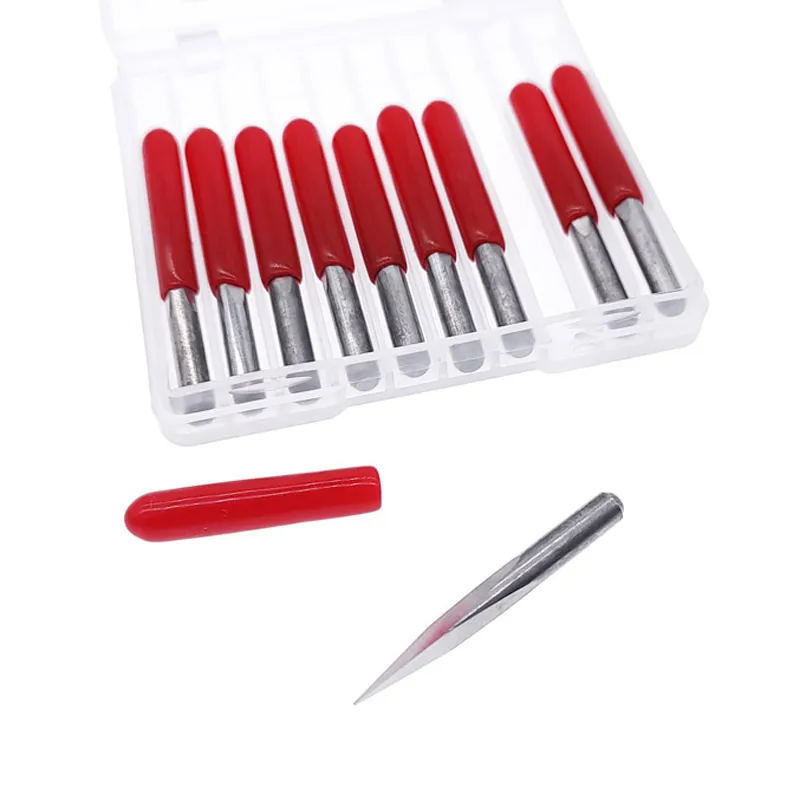 10Pcs 3.175mm Shank 3 Edge Pyramid Engraving Bits 3 Face Bit 10-90 ...