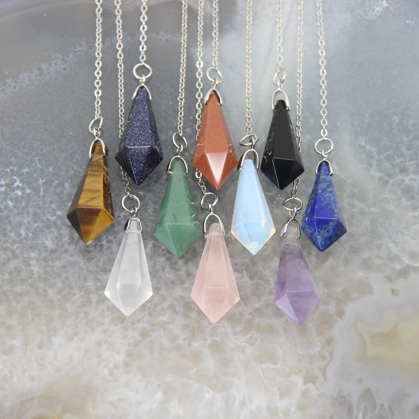 Natural Stone Opal Healing Pendulum,Gem Reiki Heal for Divination Cone ...