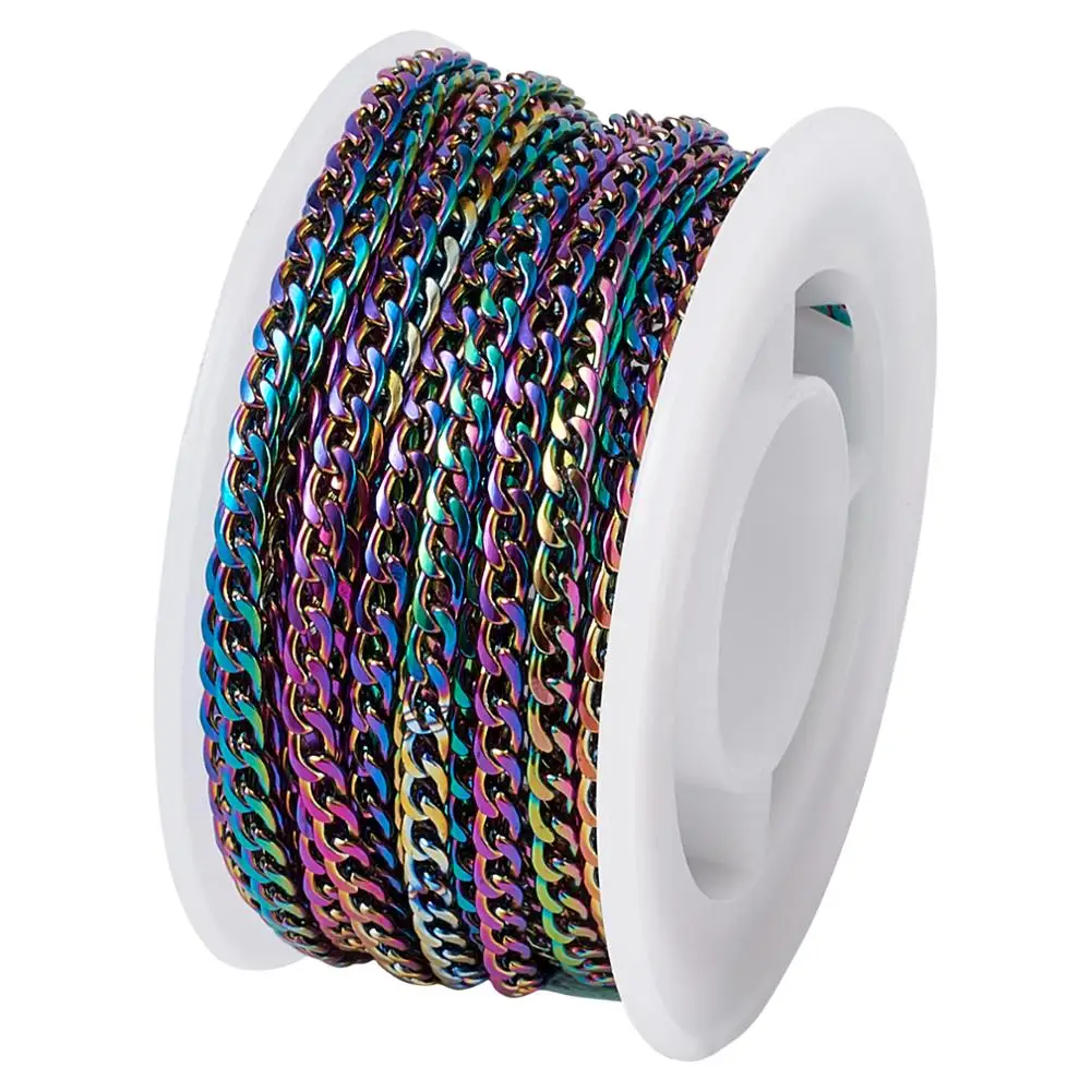 2-5m-Roll-Vacuum-Plating-304-Stainless-Steel-Curb-Chains-Multicolor ...